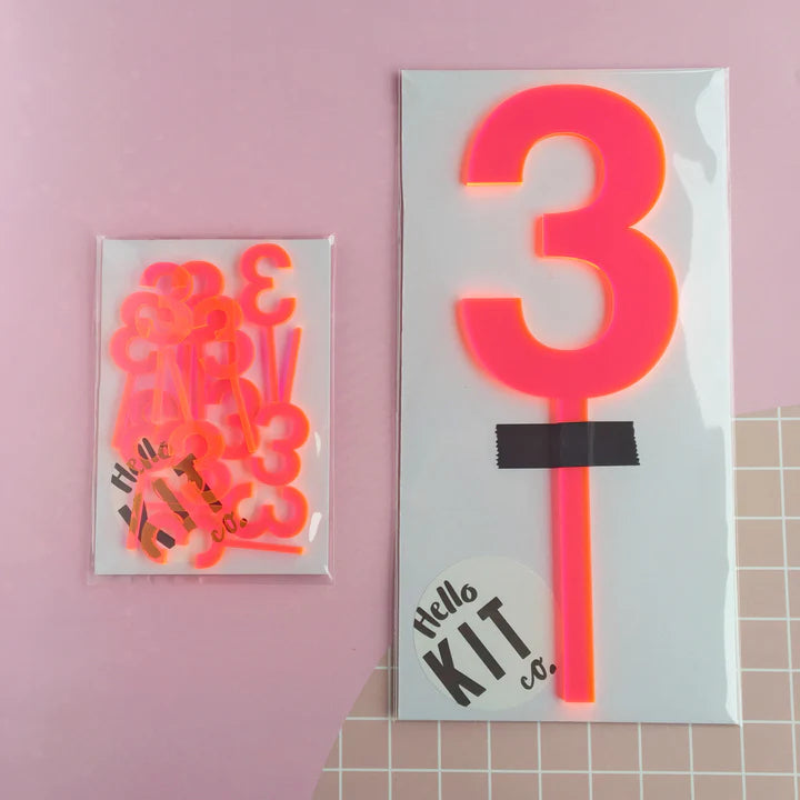 Large Neon Pink Cake Topper • Bay Kids Geelong
