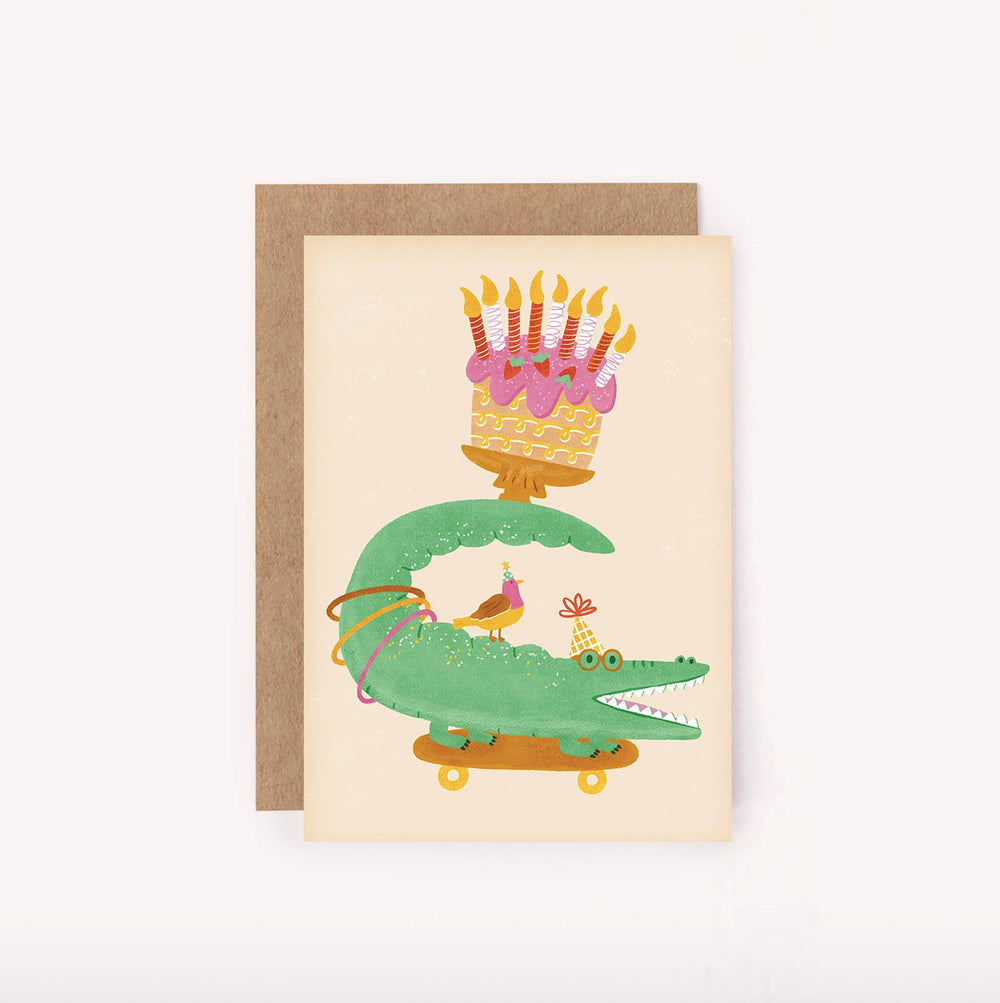 Lauren Sissons Studio - Birthday Crocodile Mini Card